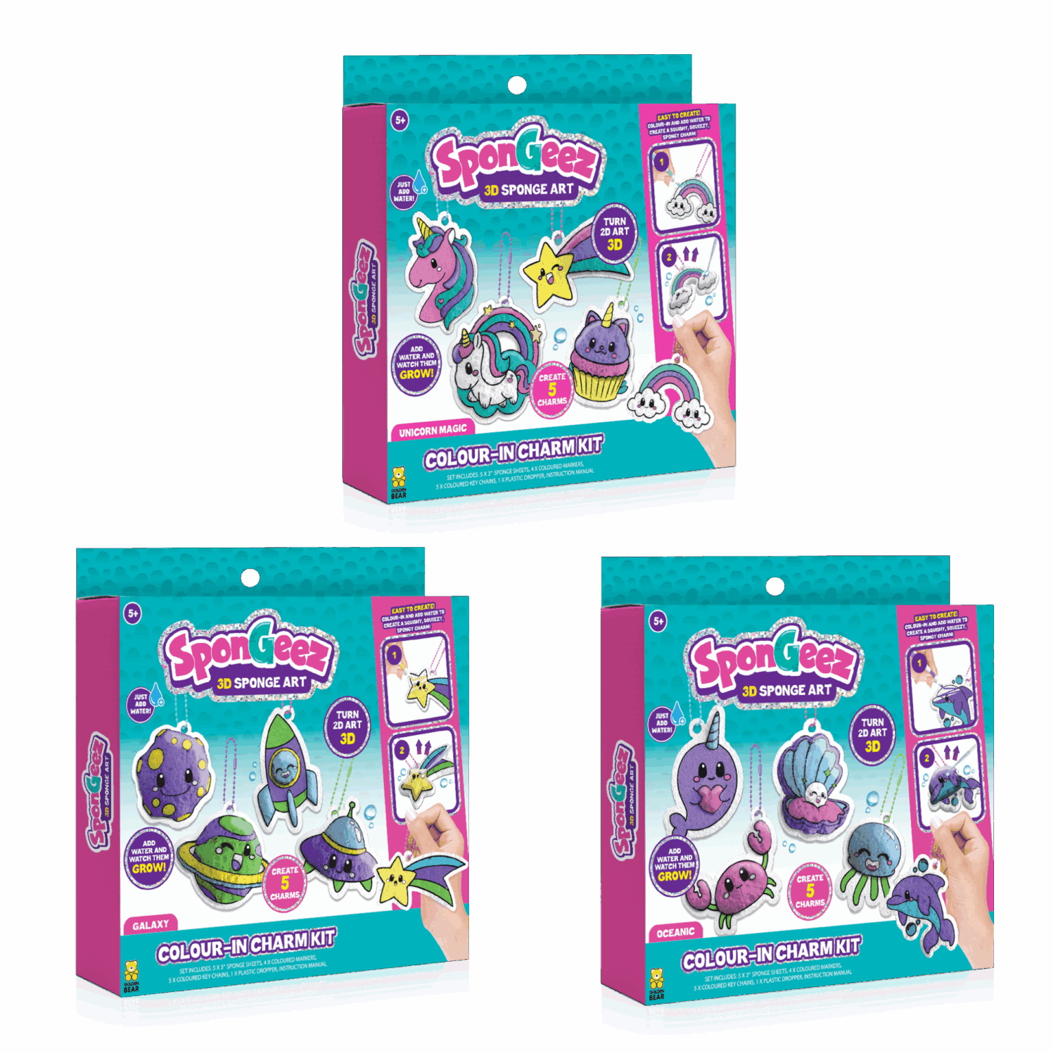 Spongeez Colour-in Charm Kit – Golden Bear Toys