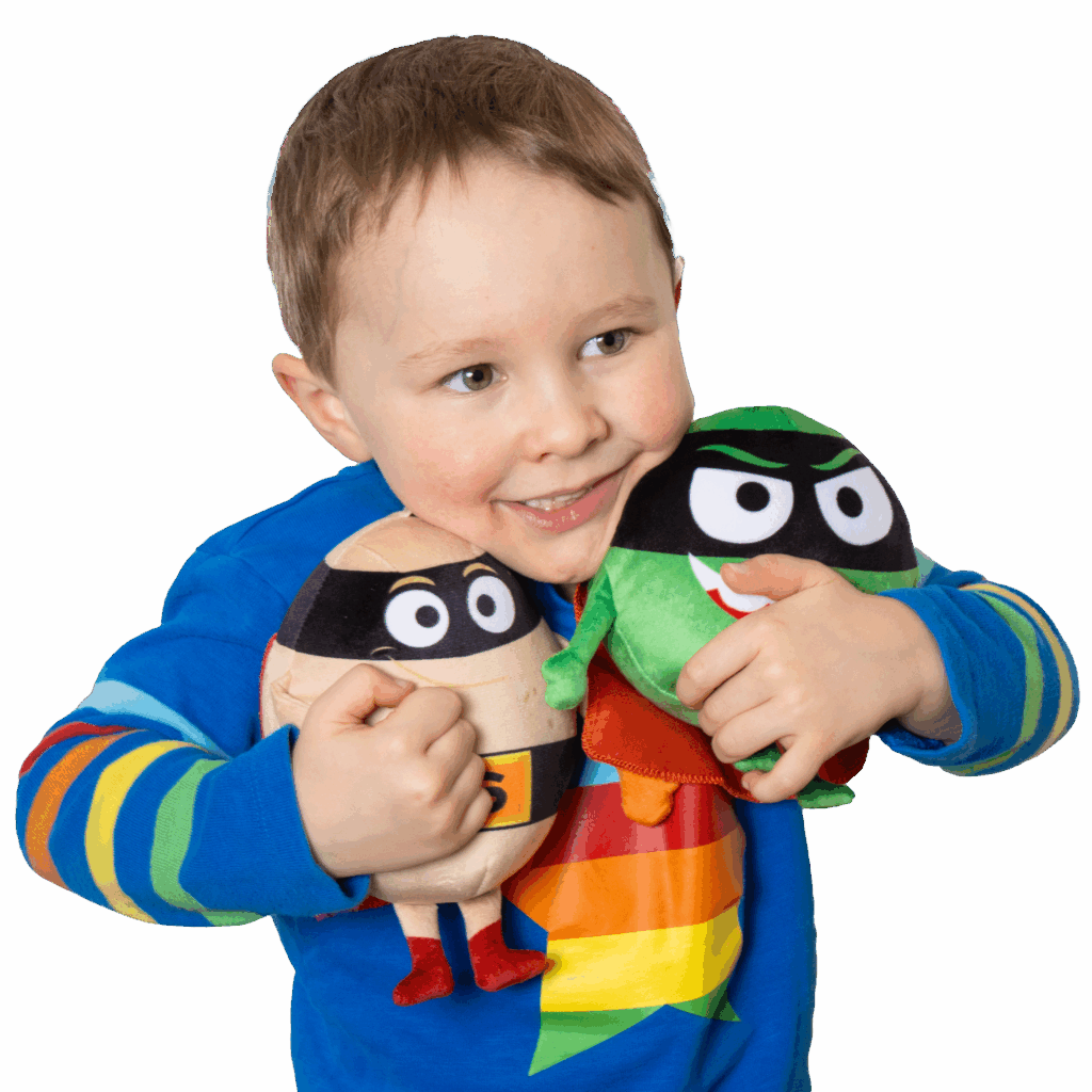 Supertato & Evil Pea Soft Toy Twin Pack – Golden Bear Toys