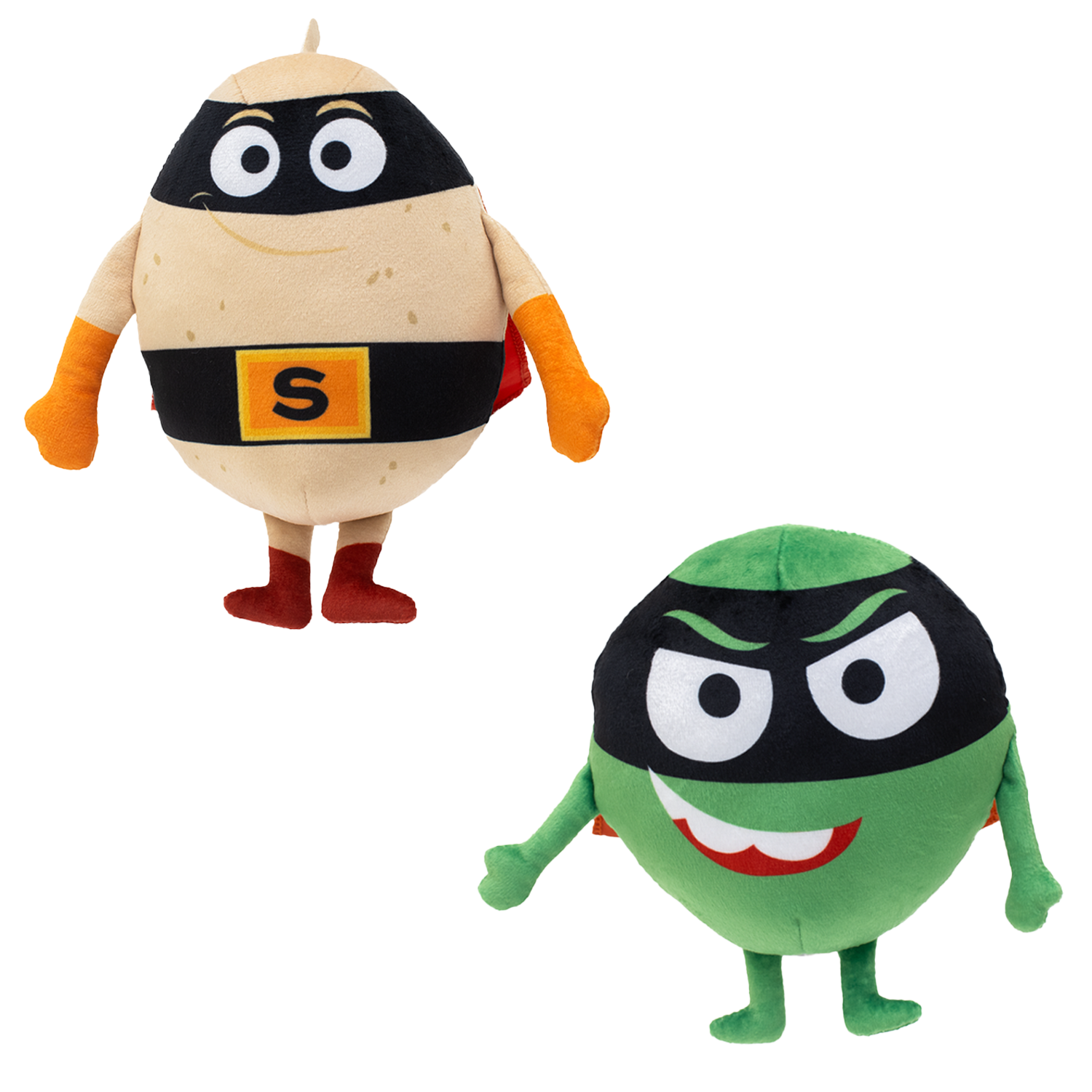 Supertato & Evil Pea Soft Toy Twin Pack – Golden Bear Toys